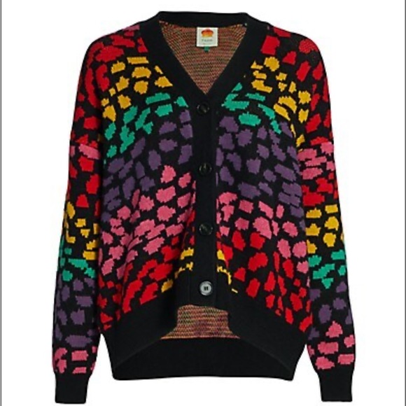 FARM Rio | Sweaters | Farm Rio Rainbow Leopards Knit Cardigan Size M ...